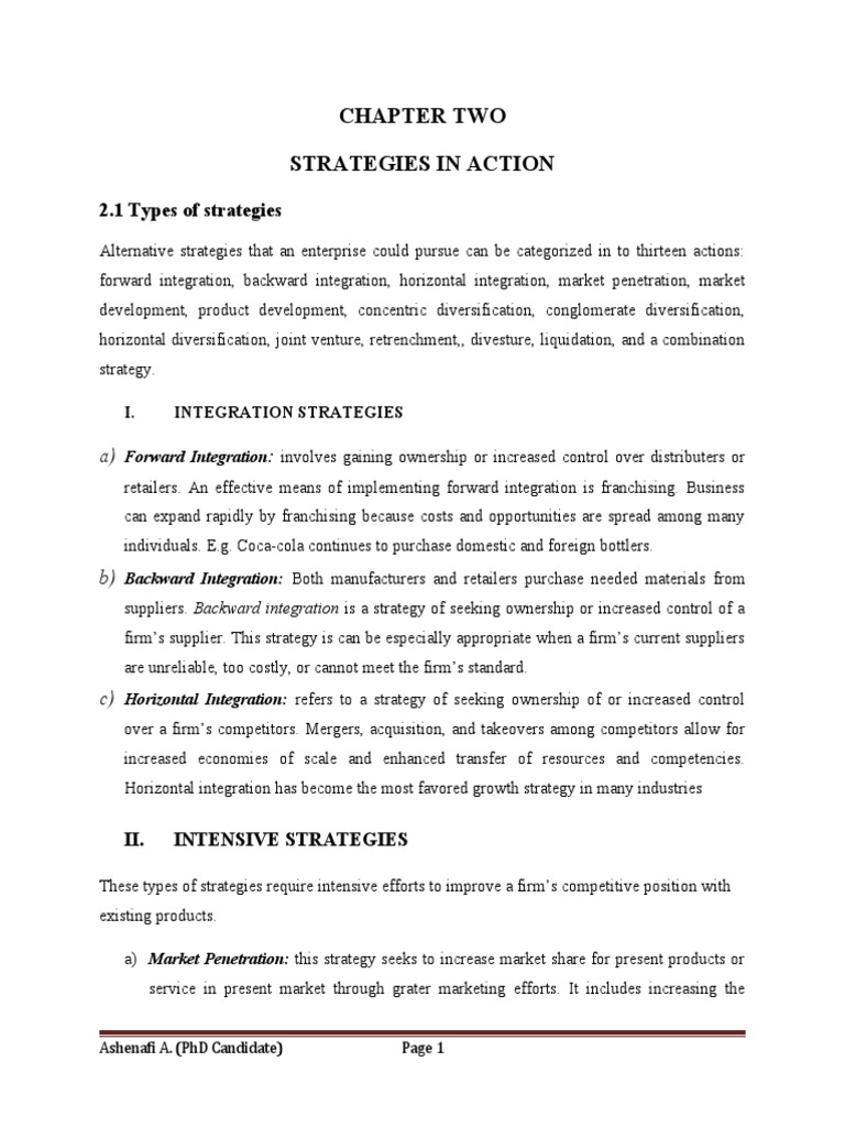 Chapter Two Strategies in Action | PDF | Strategic Management ...