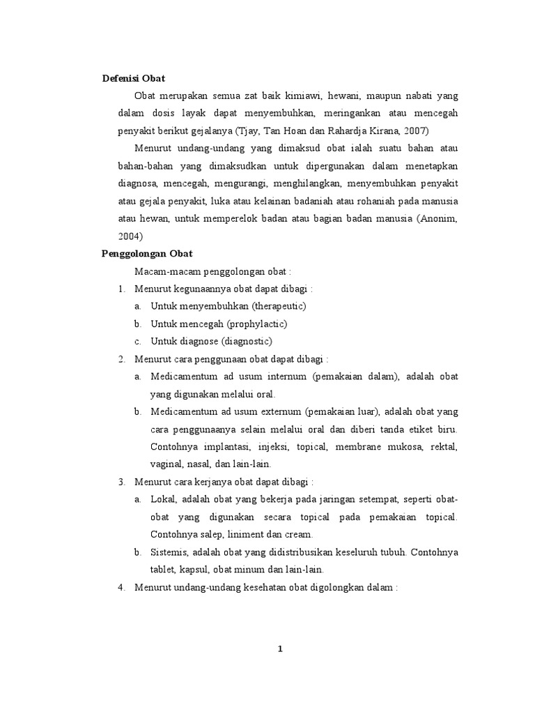 Cara Penggunaan Obat Yang Baik Dan Benar | PDF