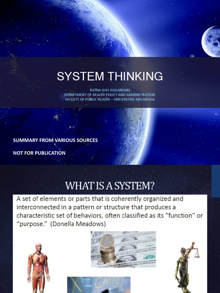 System Thinking: Summary From Various Sources Not For Publication | PDF ...