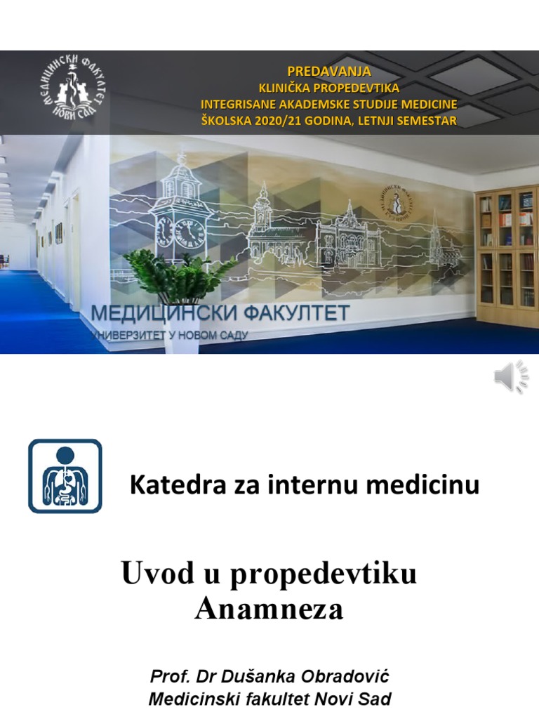 Uvod U Propedevtiku - Anamneza | PDF