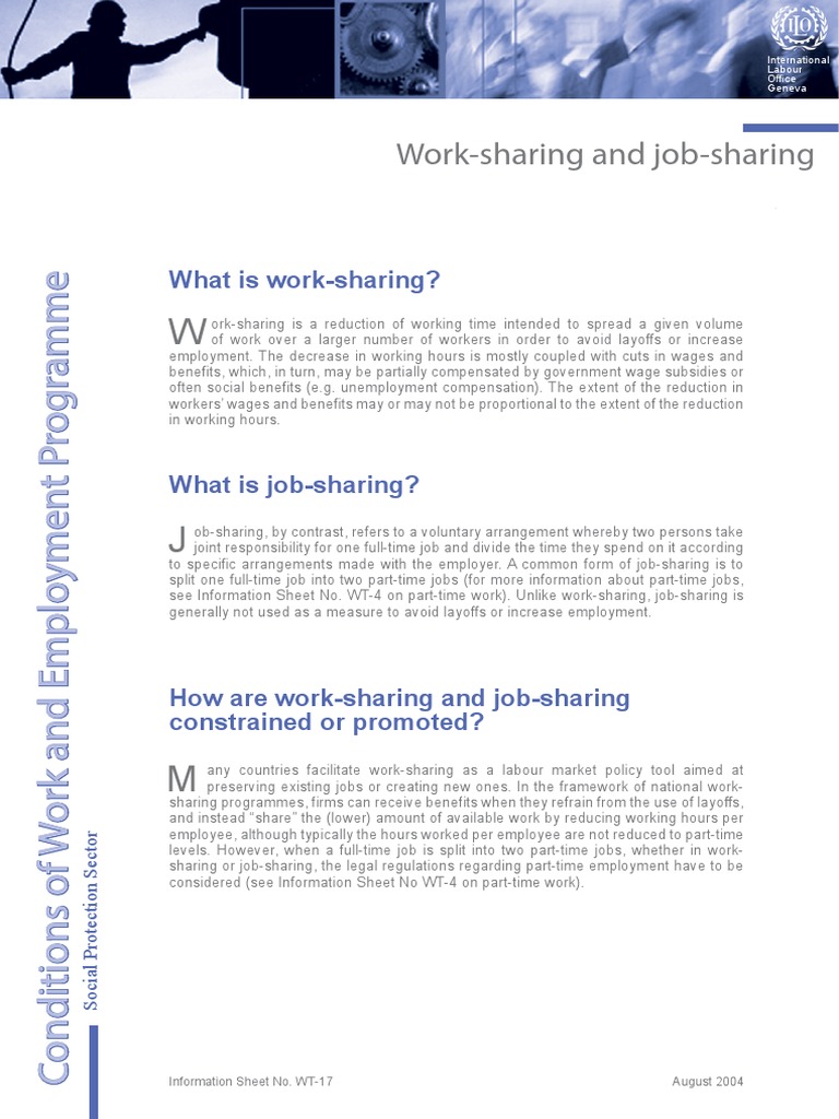 Work-Sharing and Job-Sharing: An Analysis of Strategies to Preserve ...