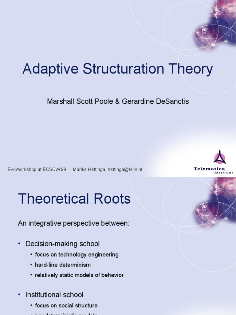 Adaptive Structuration Theory: How Groups Appropriate Technology | PDF ...