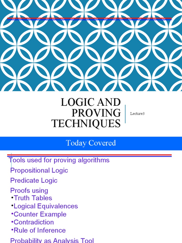 LOGIC AND PROOF TECHNIQUES Lecture3 | PDF | Syntax (Logic) | Logic
