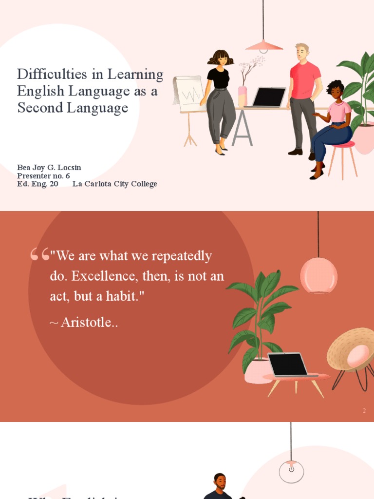 Difficulties in Learning English Language As A Second Language | PDF ...