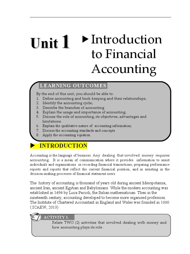 Introduction to the Fundamentals of Financial Accounting | PDF | Debits ...