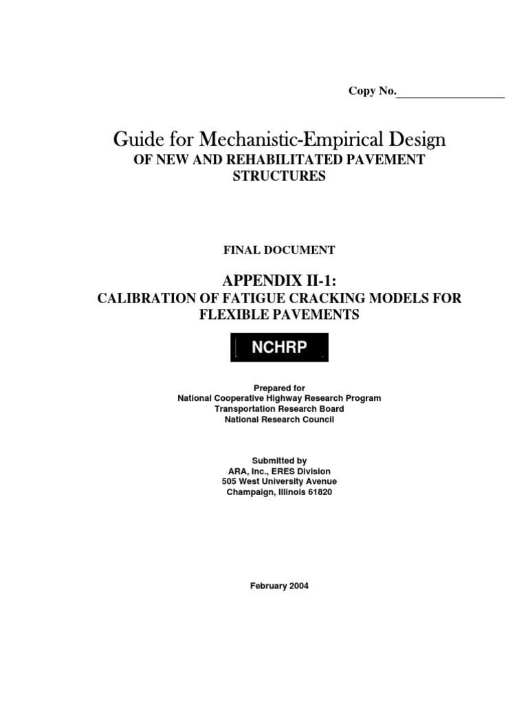 Guide For Mechanistic-Empirical Design: of New and Rehabilitated Pavement Structures | PDF ...