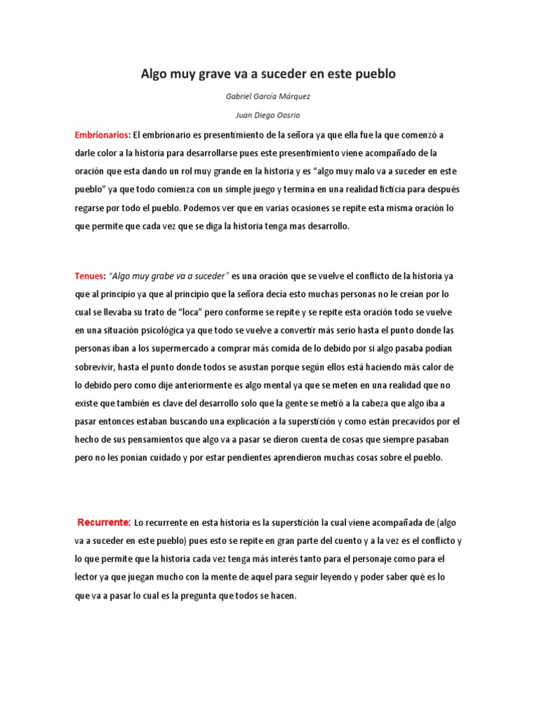 Algo Muy Grave Va A Suceder en Este Pueblo | PDF