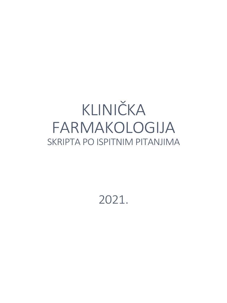 Klinička farmakologija skripta 2021 | PDF