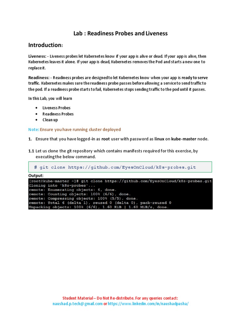 Lab23 - Liveness and Readiness Probes | PDF | Information Age | Computer Architecture