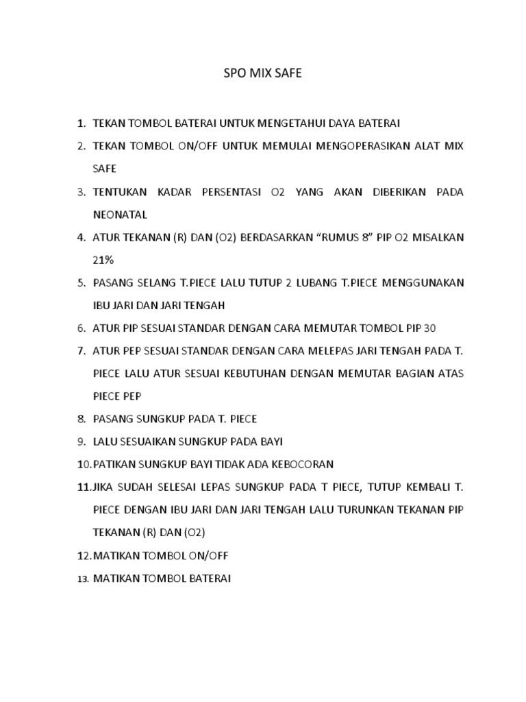 Panduan Penggunaan Mix Safe Bayi | PDF | Kesehatan Holistik