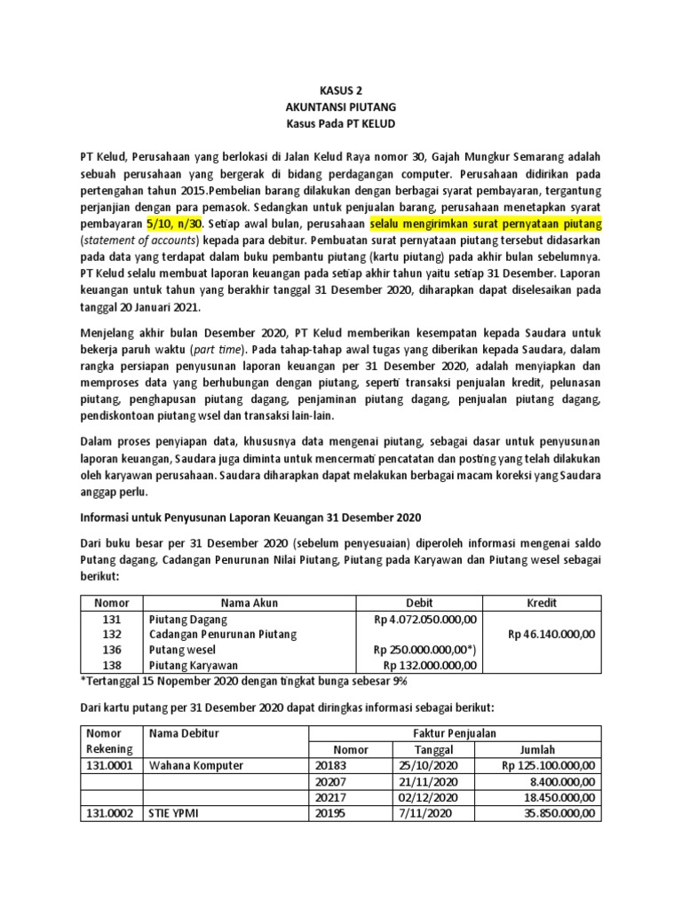 Akuntansi Piutang | PDF