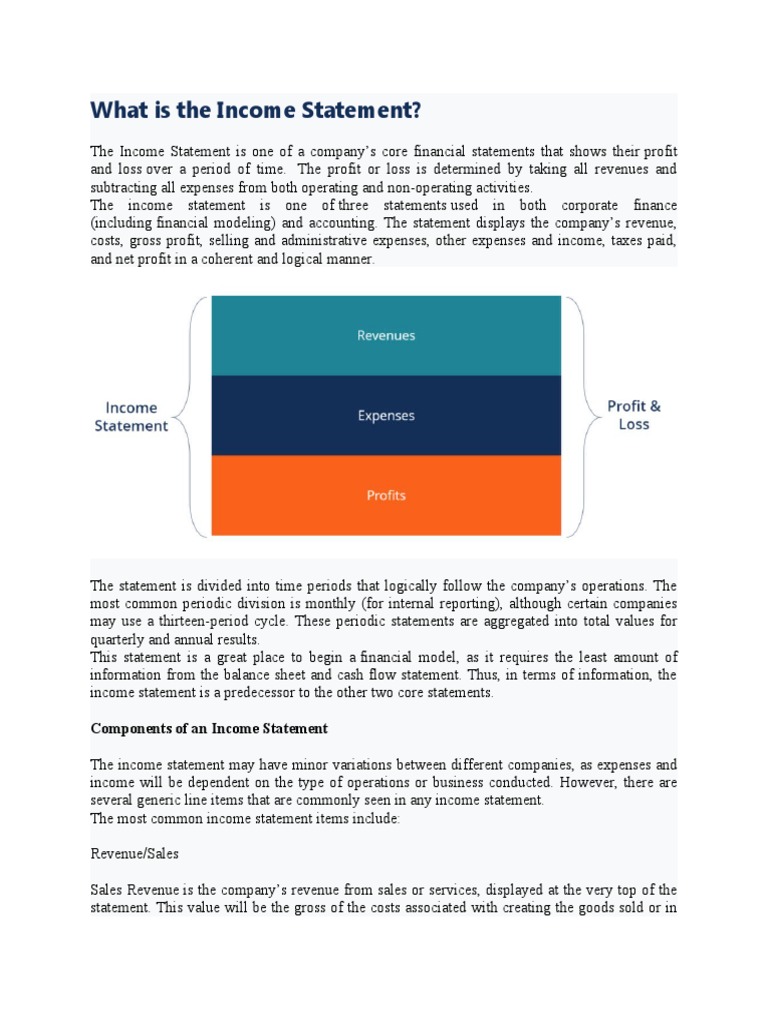 What Is The Income Statement? | PDF | Income Statement | Revenue