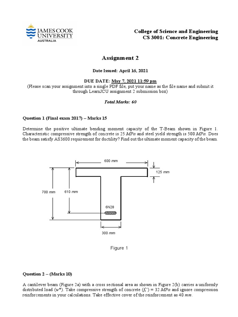 Assignment 2 2021 | PDF | Beam (Structure) | Bending
