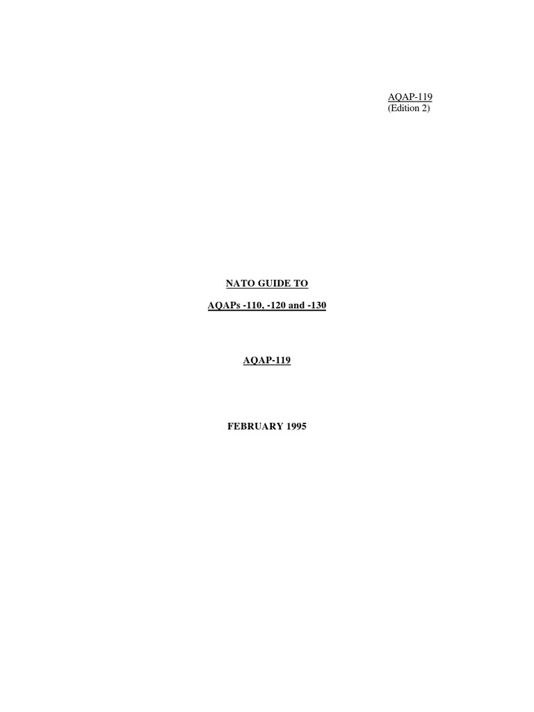 Aqap-119 (Edition 2) : Nato Guide To Aqaps - 110, - 120 and - 130 | PDF ...