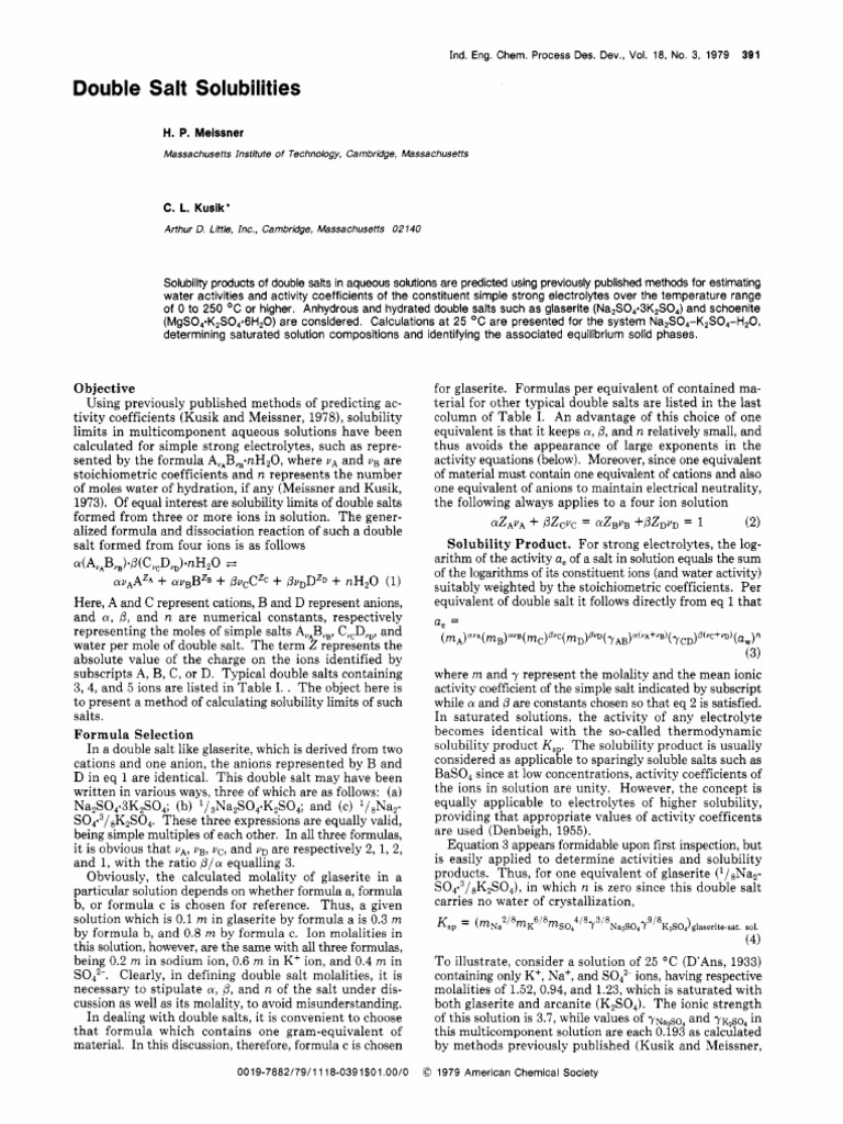 Glaserite Solubility and Molality Analysis | PDF | Solubility | Salt ...