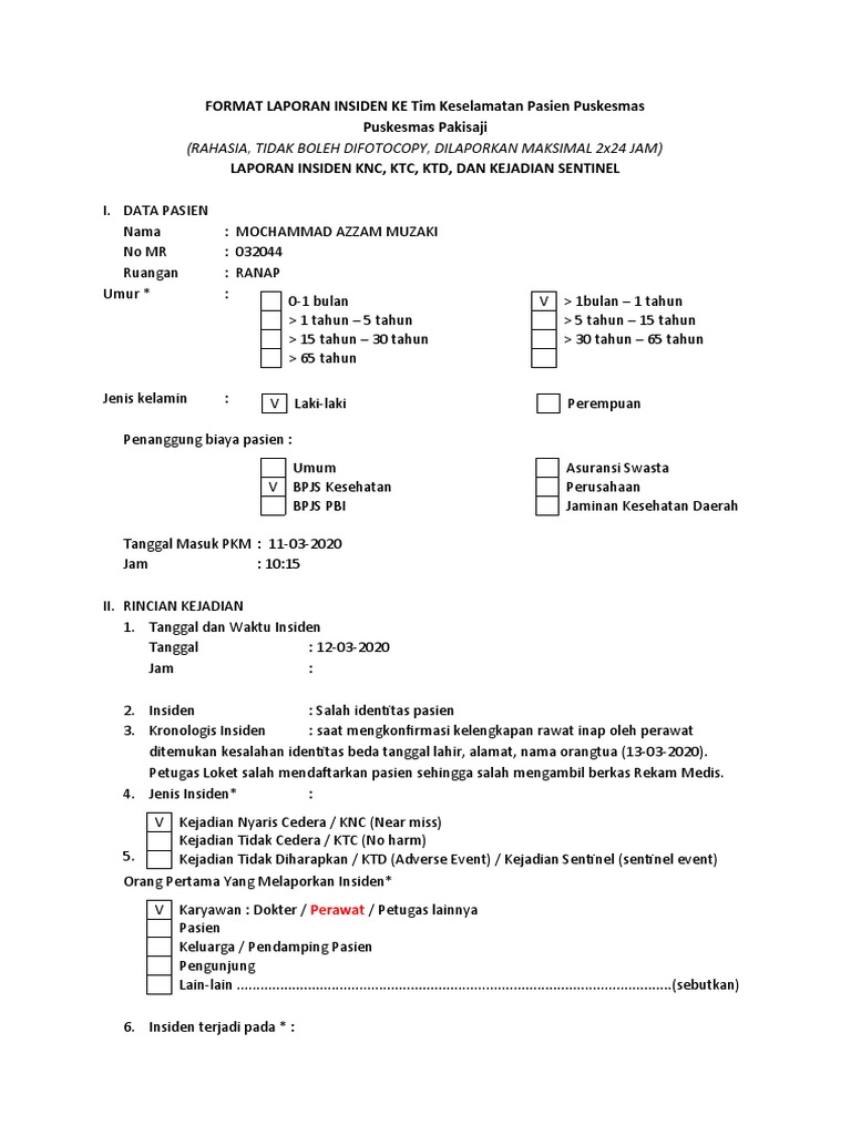 Pelaporan Insiden | PDF
