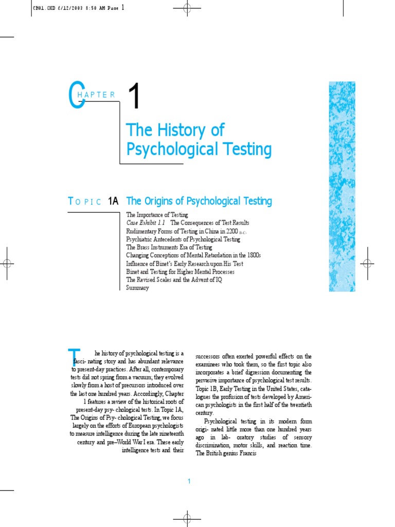 History of Psychological Testing | PDF | Intellectual Disability ...