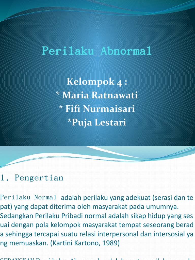Memahami Perilaku Abnormal dan Penyebabnya | PDF | Pengembangan Diri