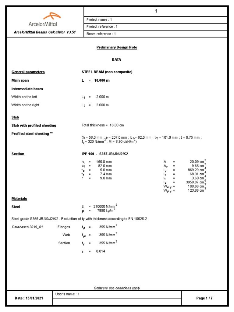 ArcelorMittal Beams Calculator | PDF | Beam (Structure) | Bending