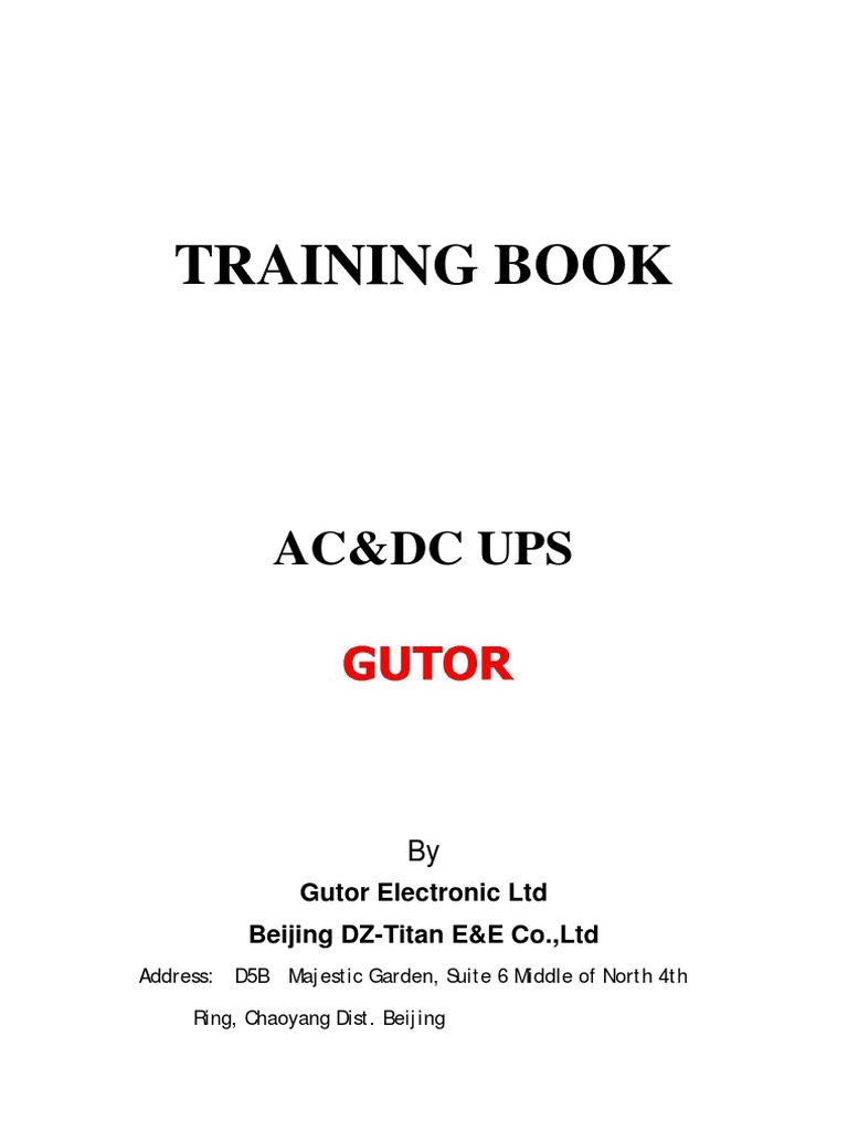 UPS Training Book | PDF | Power Inverter | Battery Charger