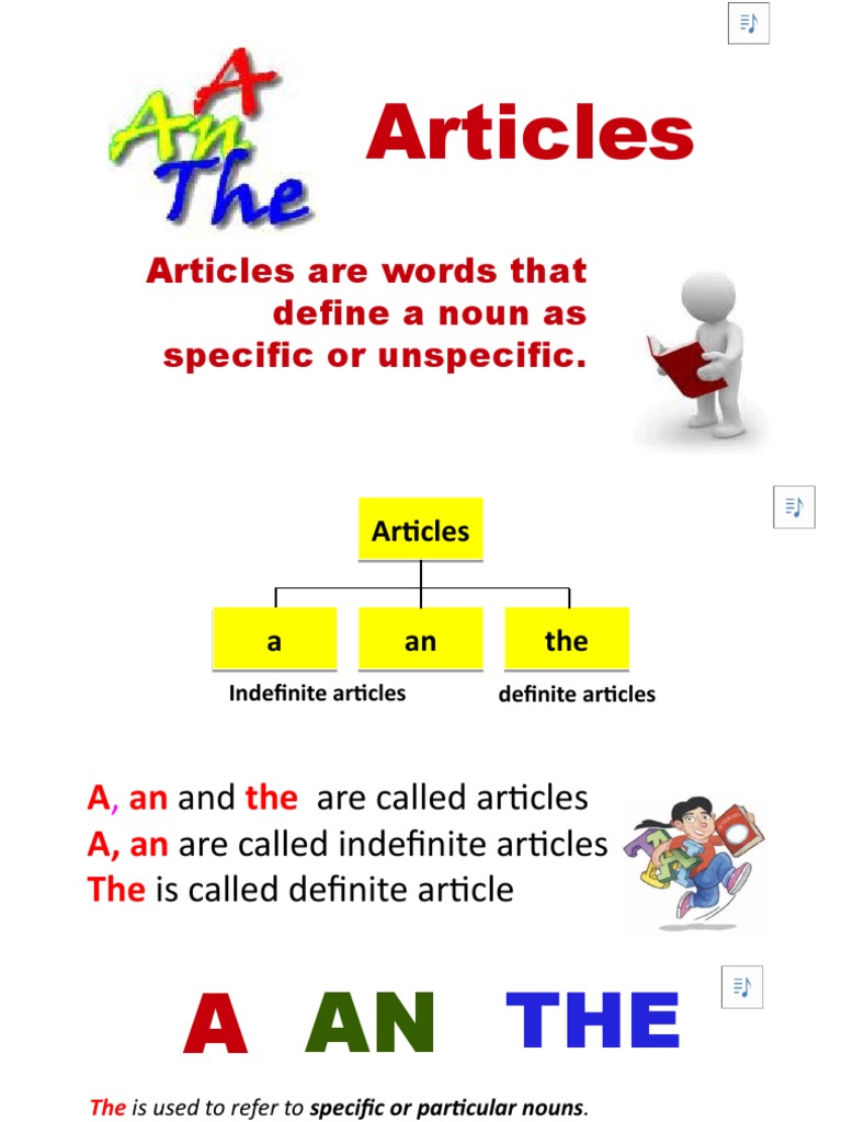 Articles: Articles Are Words That Define A Noun As Specific or ...