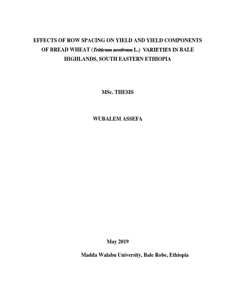 Wubalem Assefa | Download Free PDF | Wheat | Staple Foods