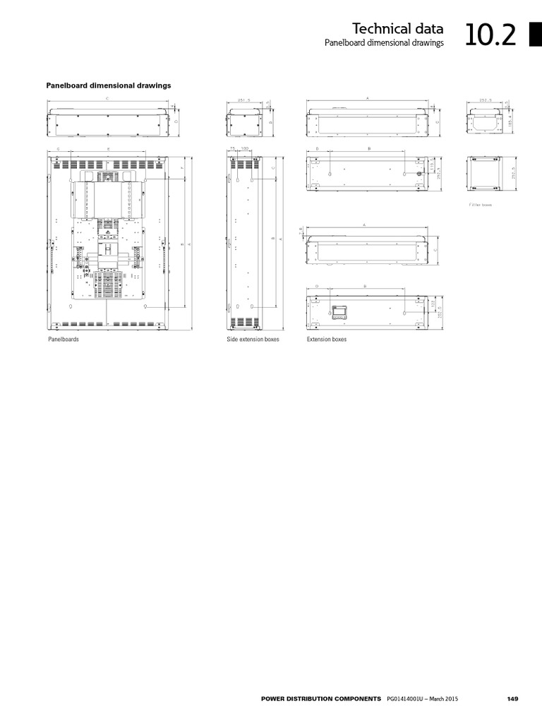 Technical Data: Panelboard Dimensional Drawings | PDF | Manufactured ...