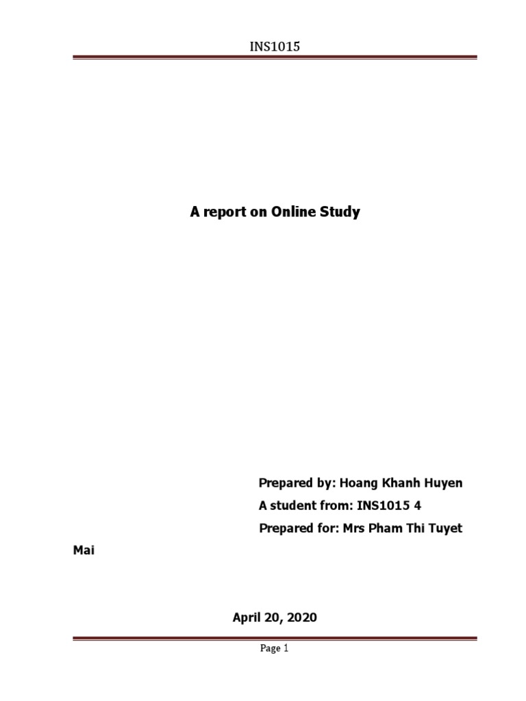 Online Study Report | PDF | Educational Technology | Human Nature