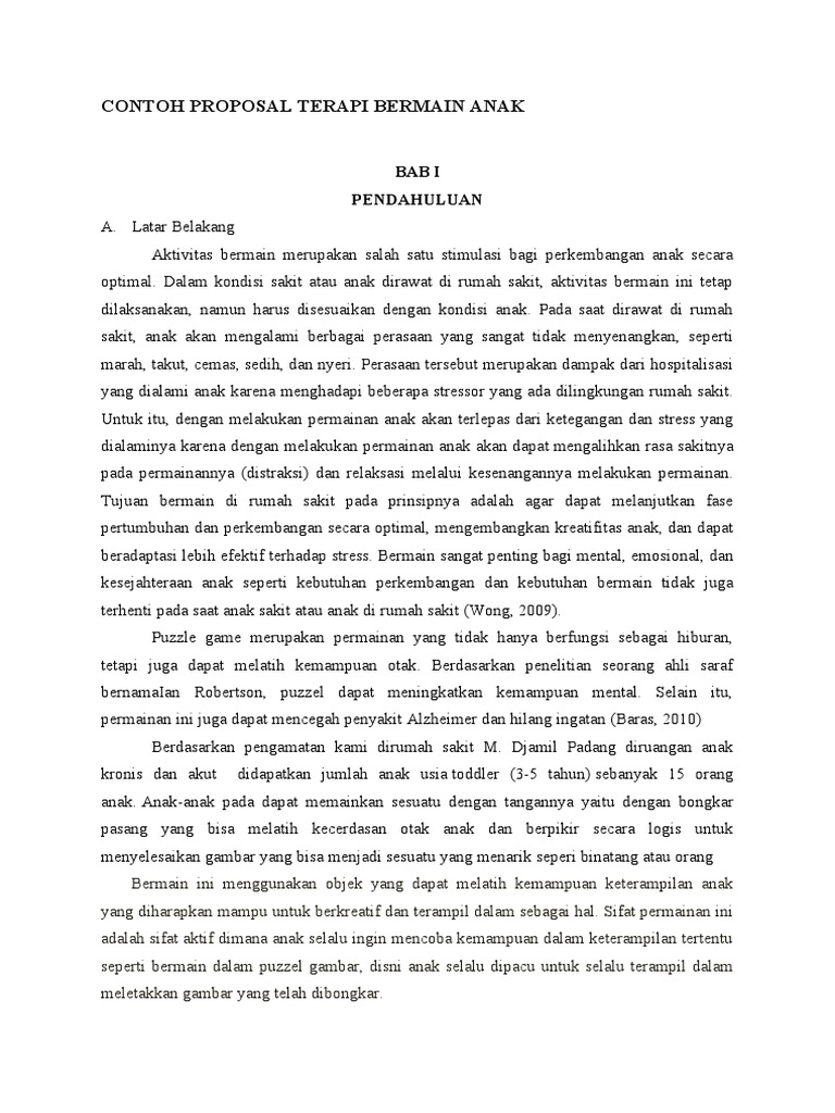 Proposal Terapi Bermain Anak | PDF