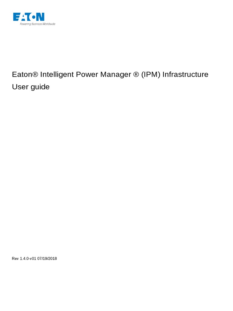 Eaton IPM Infrastructure v1.4.0 User Guide 20180719 | PDF ...