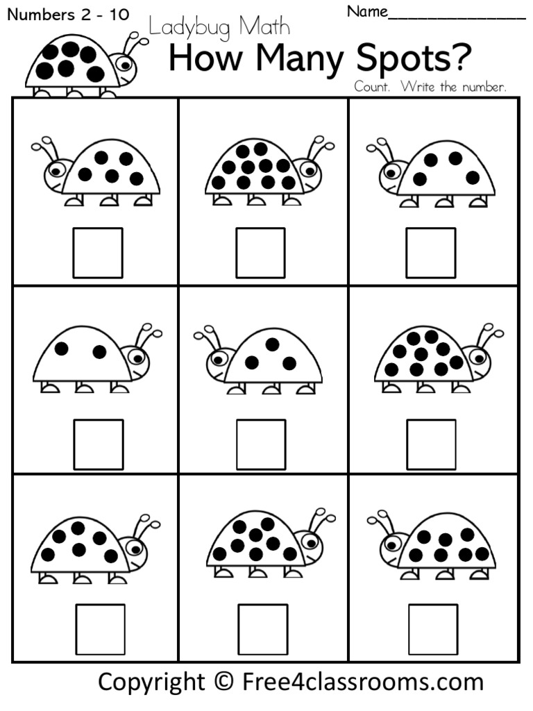 How Many Spots?: Count. Write The Number | PDF | Teaching Methods ...