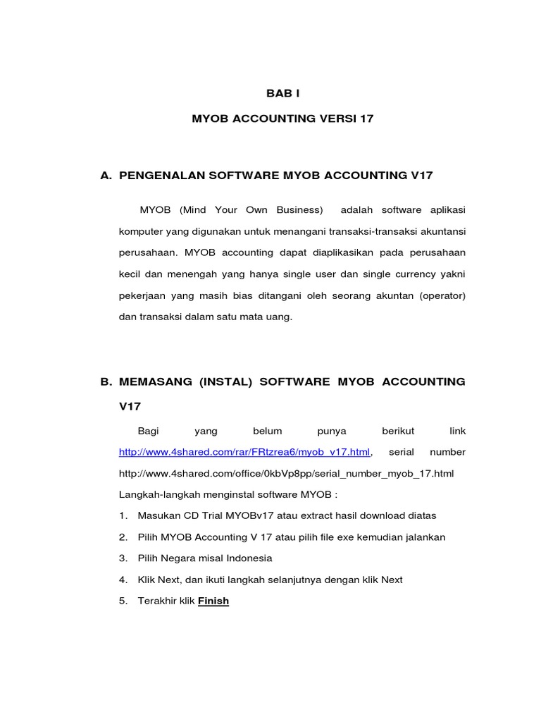 Modul Myob v17 | PDF