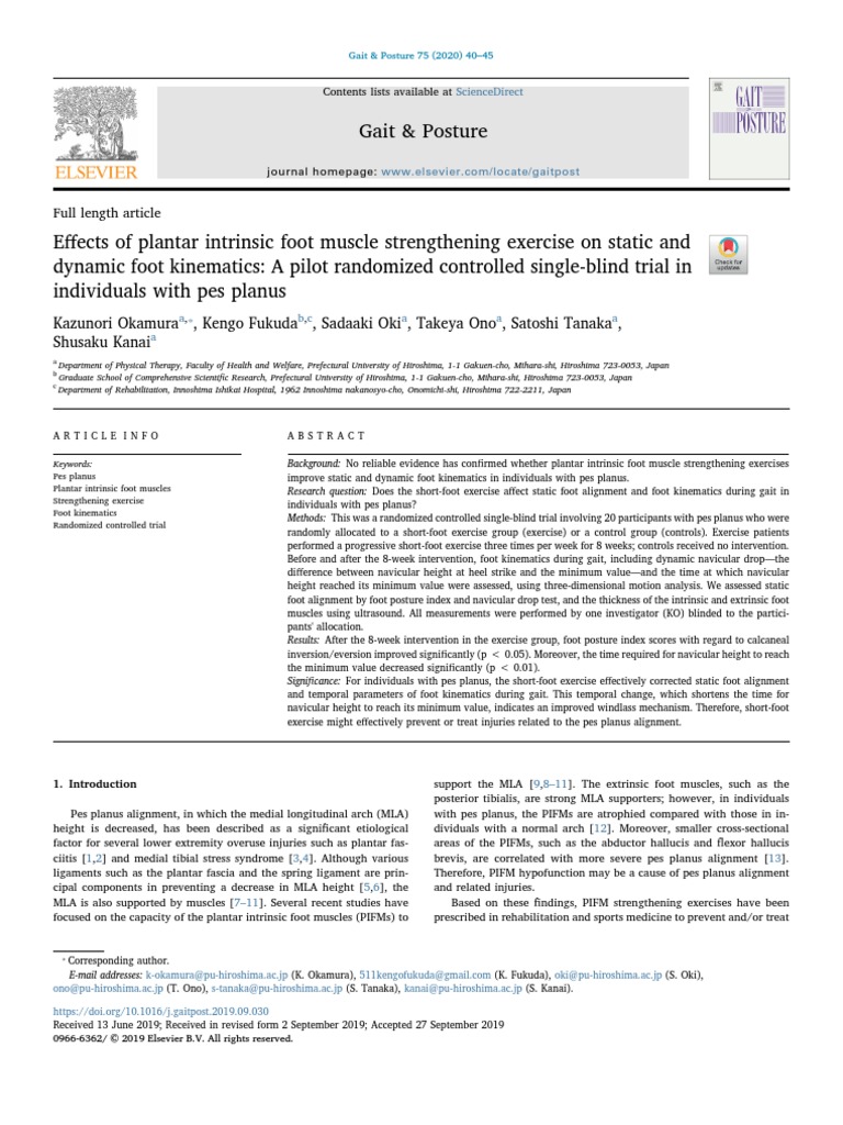 Gait & Posture: Full Length Article | PDF | Foot | Human Leg