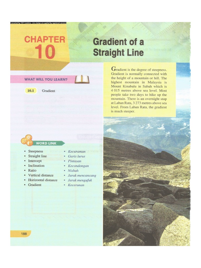 Mathematics Form 2 - Chapter 10 - Gradient of A Straight Line | PDF