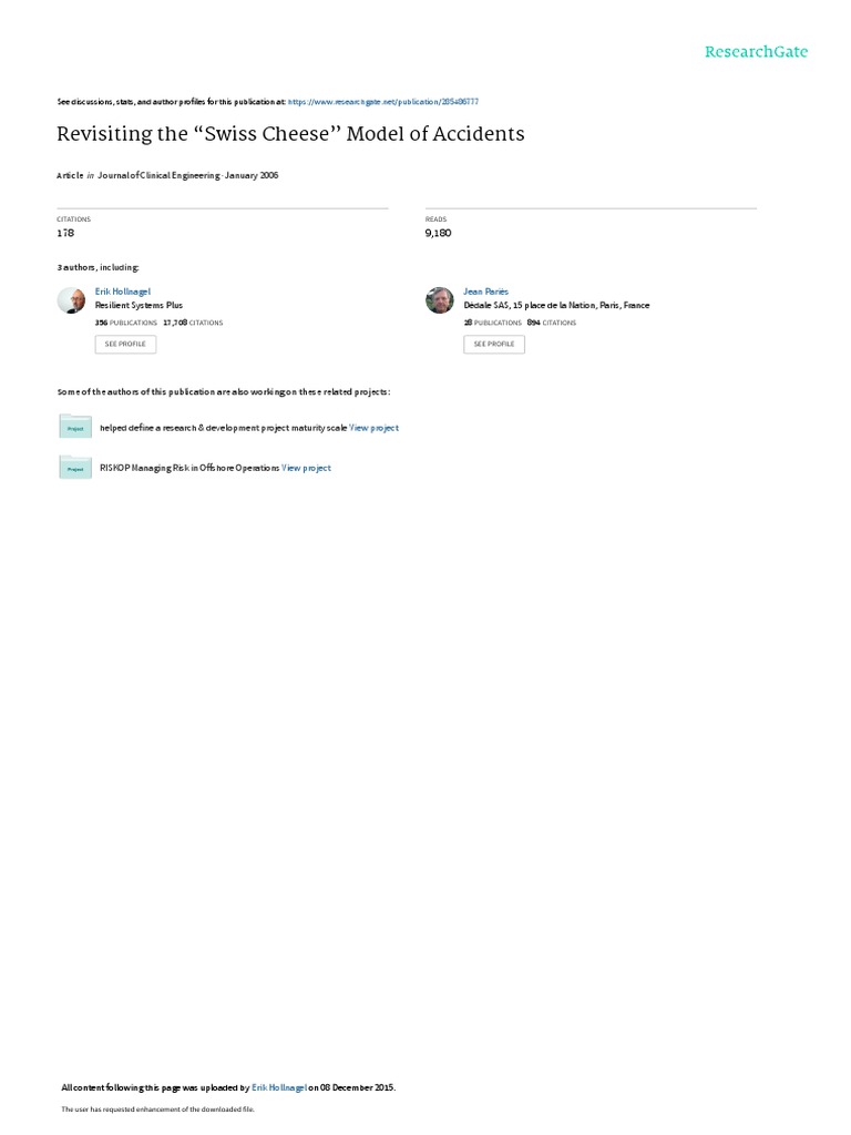 Revisiting The Swiss Cheese Model | PDF | Science | Science And Technology