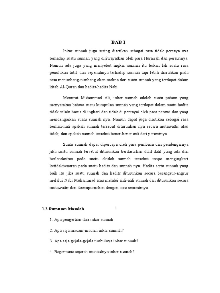 Memahami Inkar Sunnah dalam Islam | PDF
