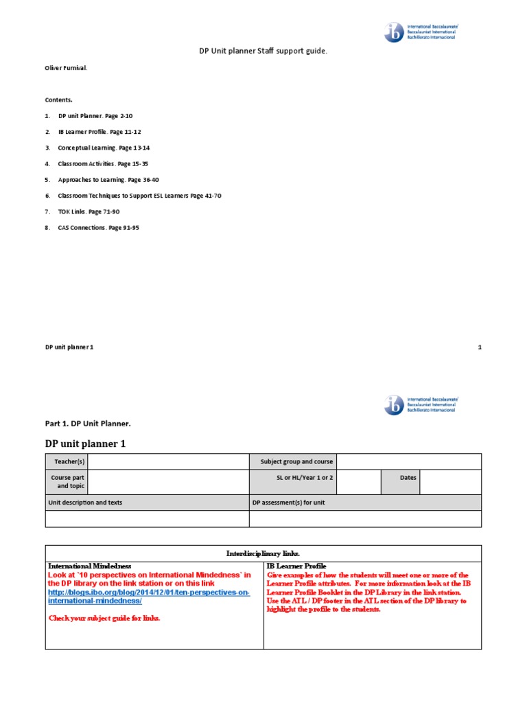 DP Unit Planner Support Guide | PDF | Educational Assessment | Learning