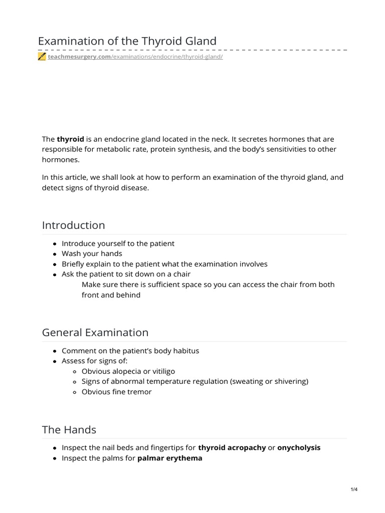 Examination of The Thyroid Gland: Last Updated: January 3, 2018 ...