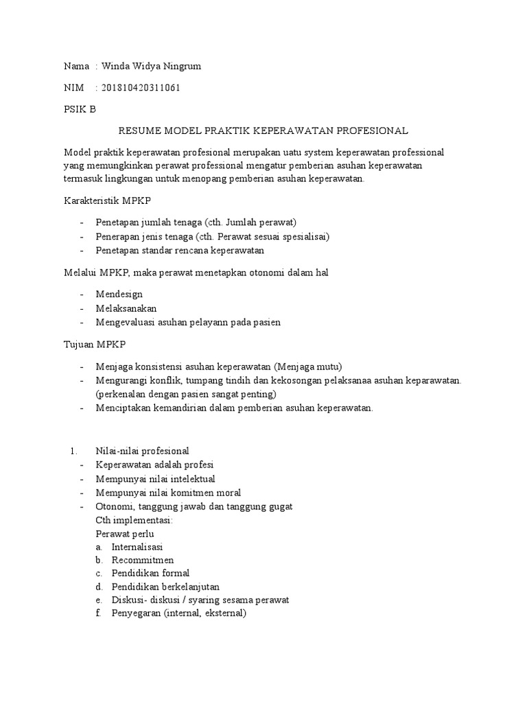 Resume MPKP - Winda | PDF