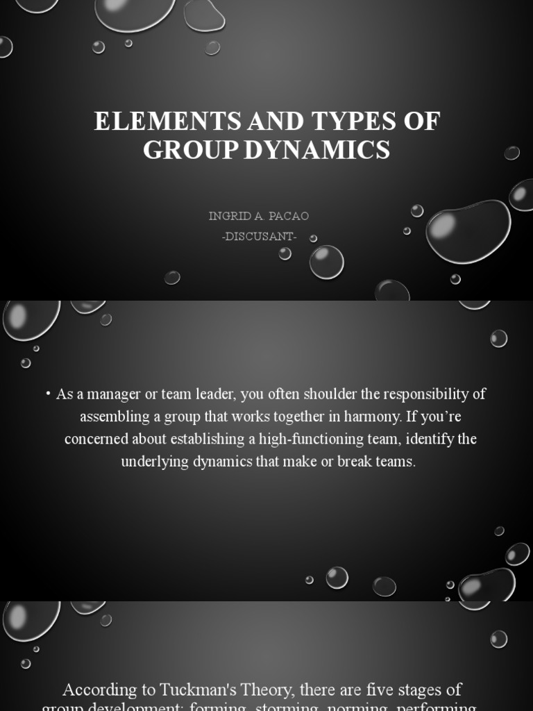 Elements and Types of Group Dynamics | PDF | Goal | Feeling