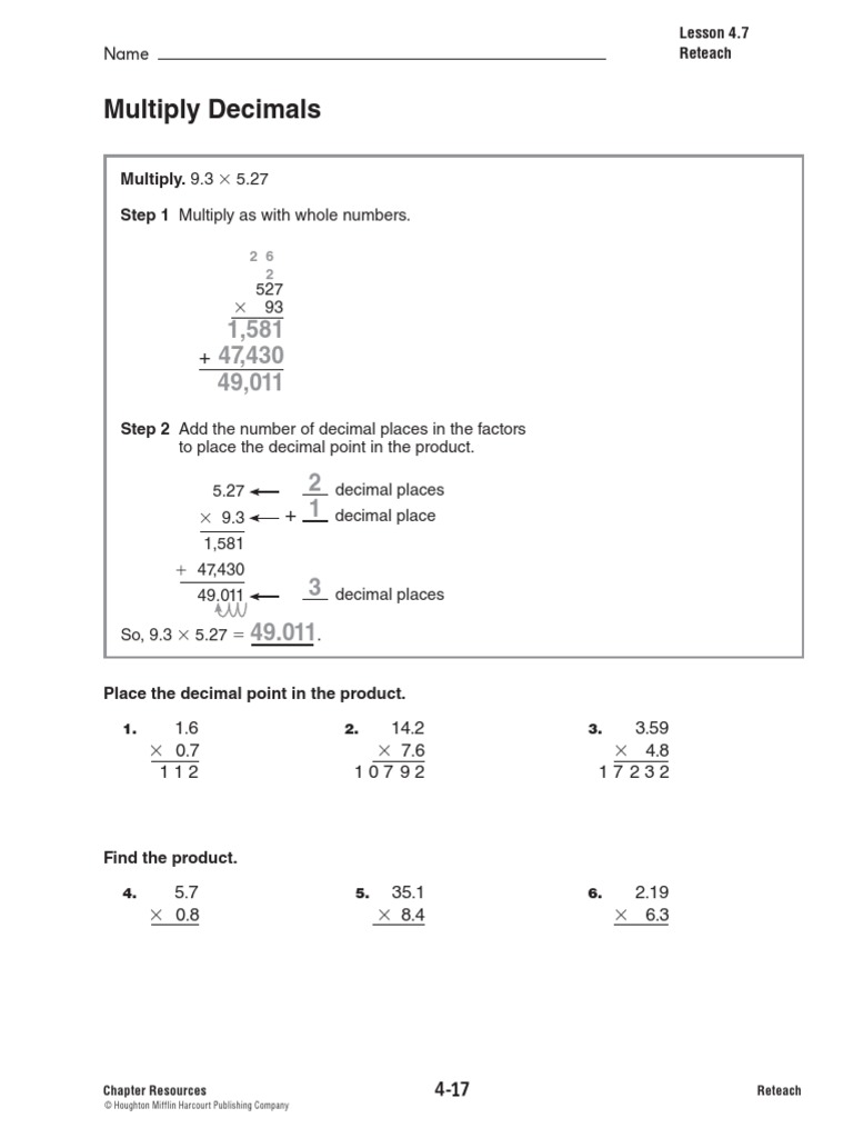 5th Math Reteach & Challenge | PDF | Multiplication | Numbers