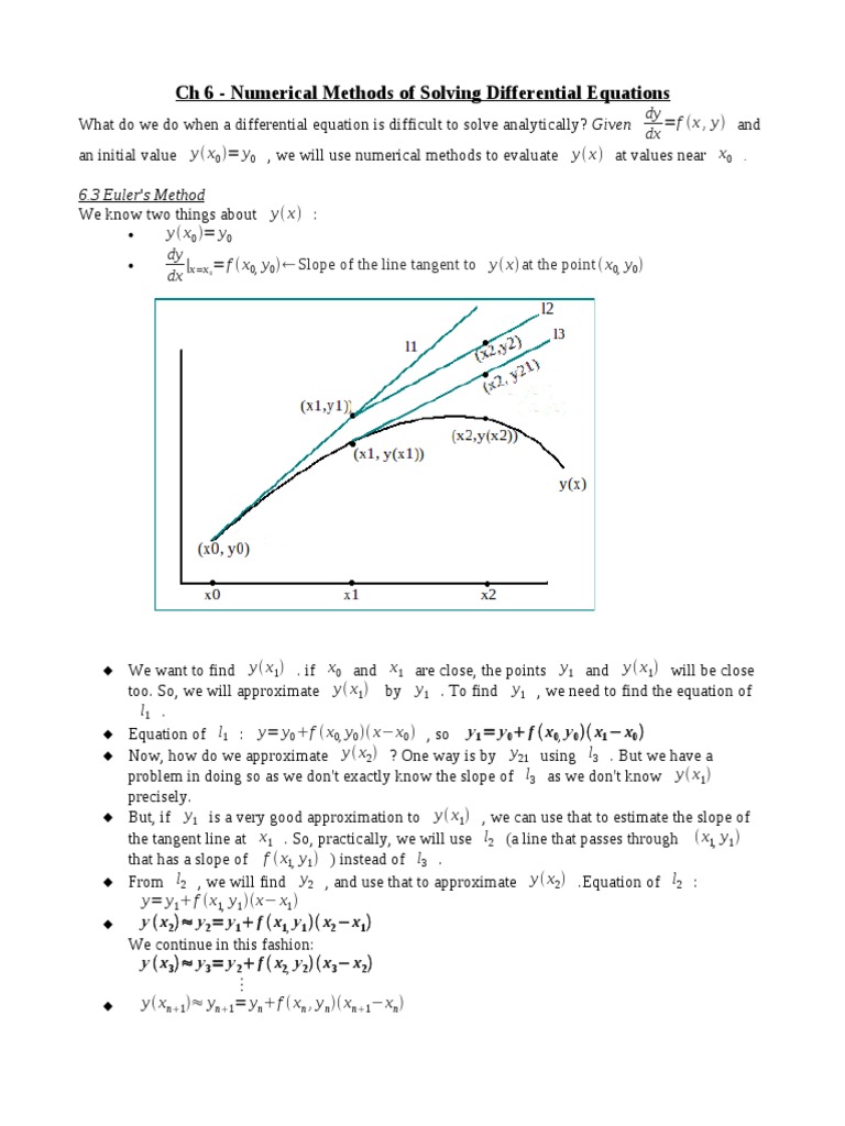 Numerical Methods for Solving Differential Equations | PDF | Recurrence ...