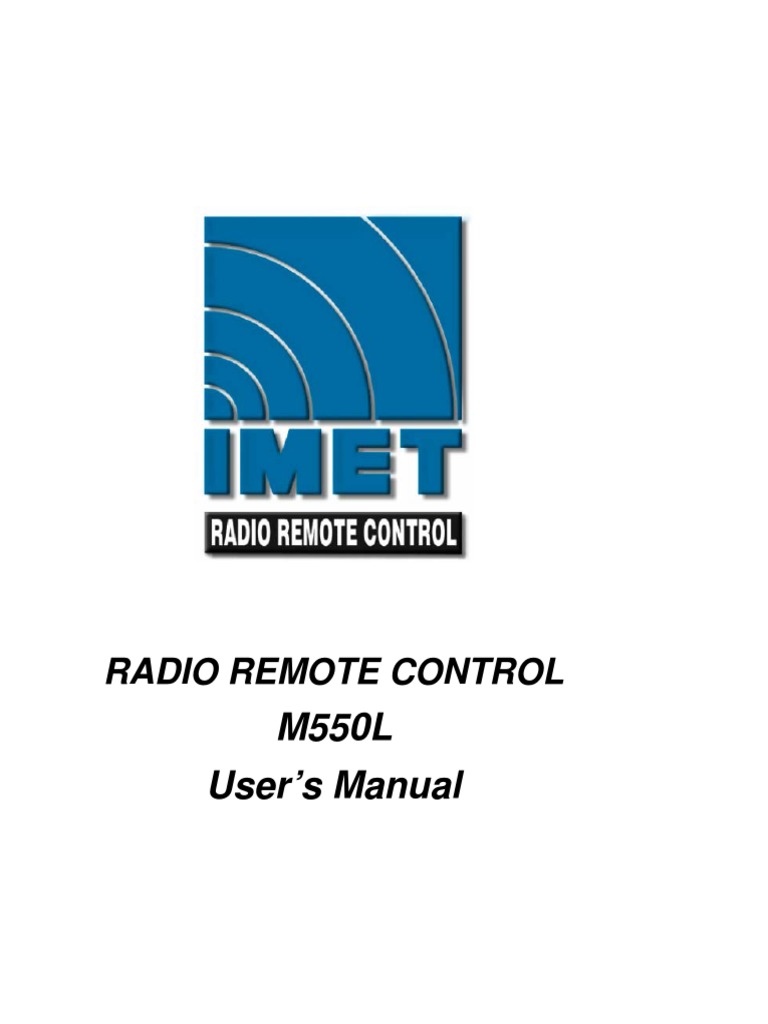 M550L User's Manual: Radio Remote Control | PDF | Radio | Electrical ...