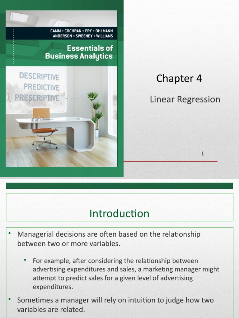 Chap 04 Linear Regression | PDF | Regression Analysis | Linear Regression