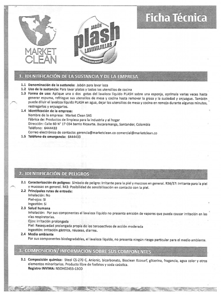Jabon Plash Lavavajillas | PDF