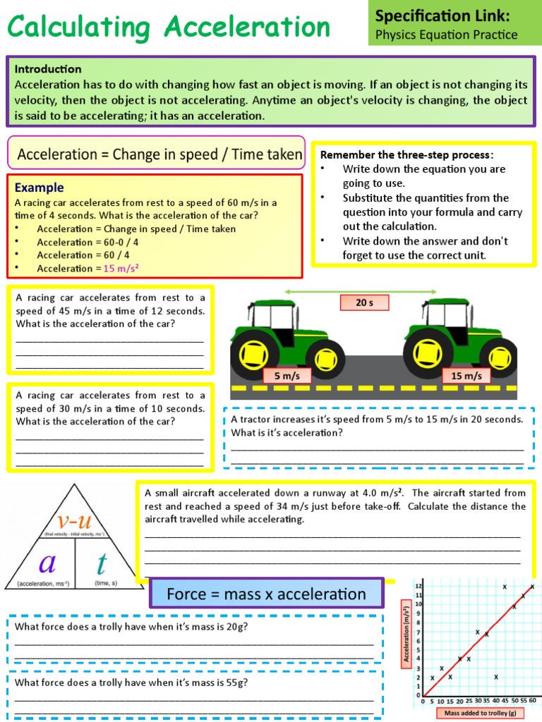 Calculating Acceleration in Physics | PDF | Acceleration | Speed