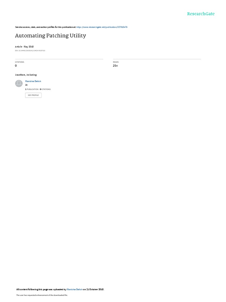 Automating Patching Utility | PDF | Software Bug | Software