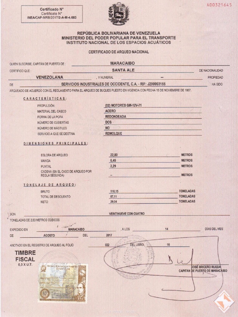 Certificado de Arqueo Nacional | PDF