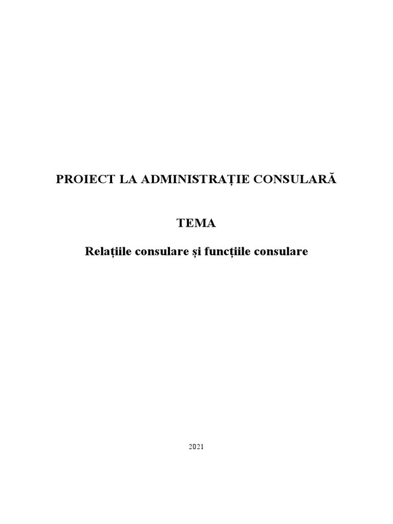 Proiect Drept Consular-3 | PDF