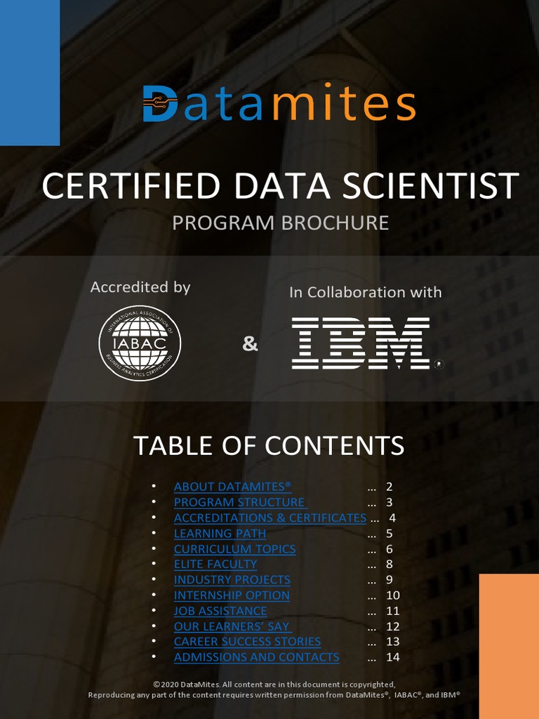 Certified Data Scientist: Program Brochure | PDF | Machine Learning ...